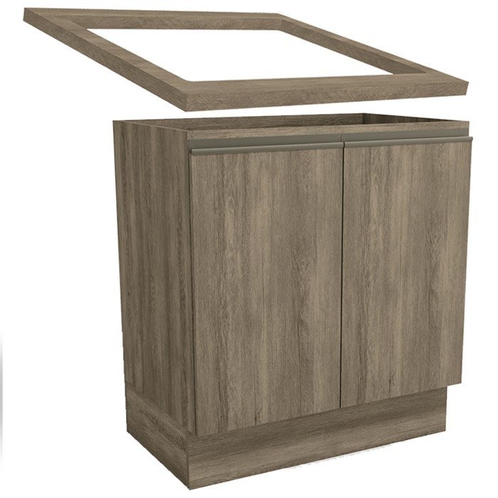 Balcao 02 Portas 80cm com Tampo para Cooktop G744/e608 Maxxi Nogal ...
