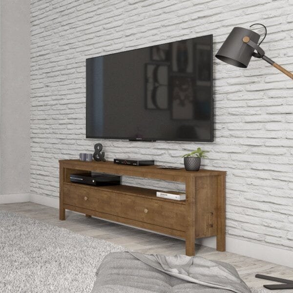 Rack para TV até 50 Polegadas 2 Gavetas Flat Artemobili | MadeiraMadeira