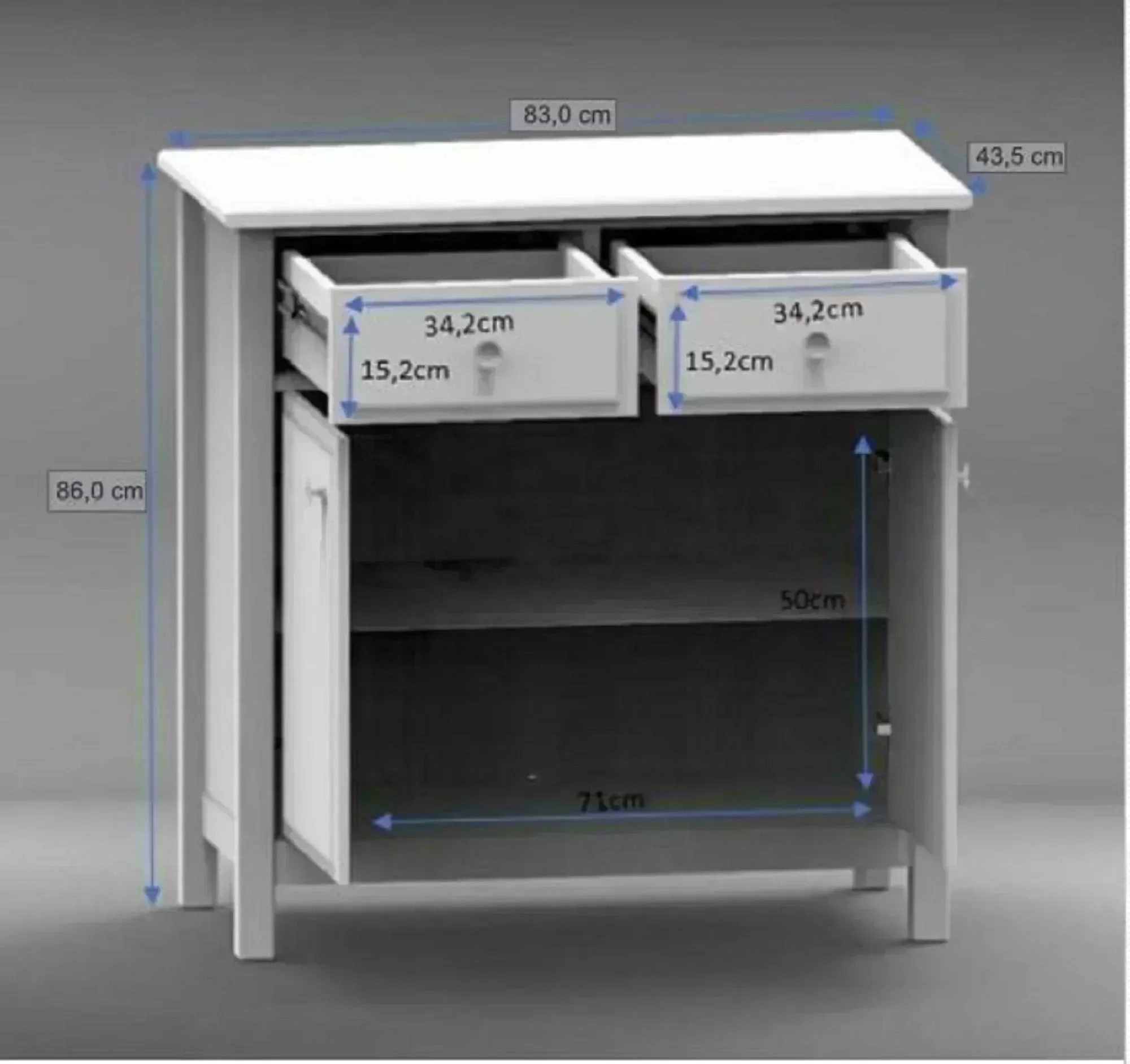 Buffet 2 Portas 2 Gavetas Leeds Treboll | MadeiraMadeira