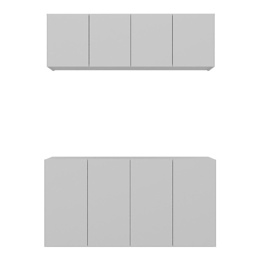 Kit Aparador Buffet com Armário Aéreo 4 Portas Cantinho do Café ...