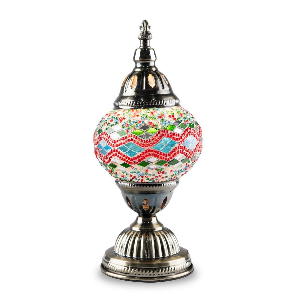 Luminária Abajur Turco Mosaico Vidro Floral Colorido 29Cm | MadeiraMadeira