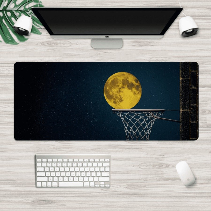 Mouse Pad Gamer Medidas 28cm X 70cm x 3MM Lua no Basquete Deluzz ...