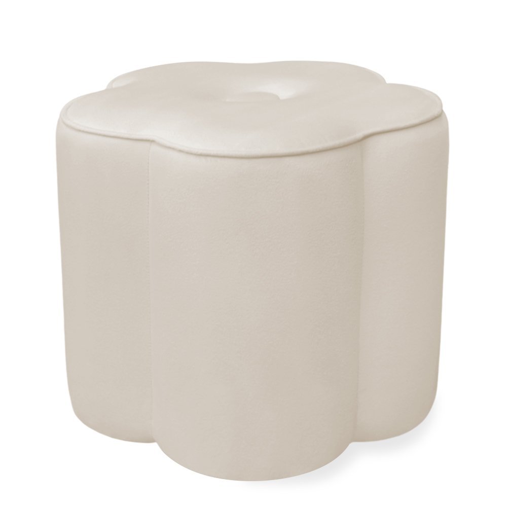 Puff Decorativo Flor Veludo:Bege | MadeiraMadeira