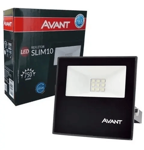 Refletor Led Slim10 Avant 750 Lumens 6500k 10w Ip65 | MadeiraMadeira