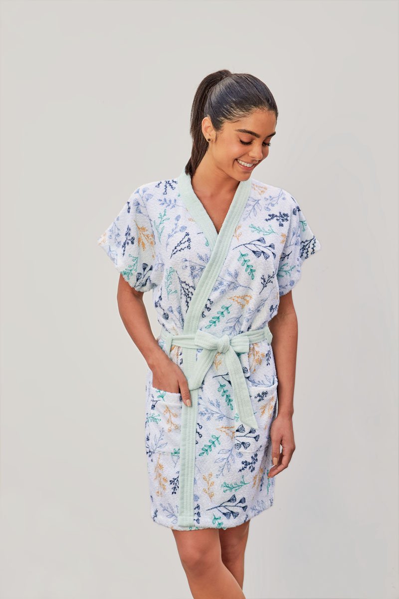 Roupão Felpudo de Banho Estampado Adulto Relva Lepper:G | MadeiraMadeira