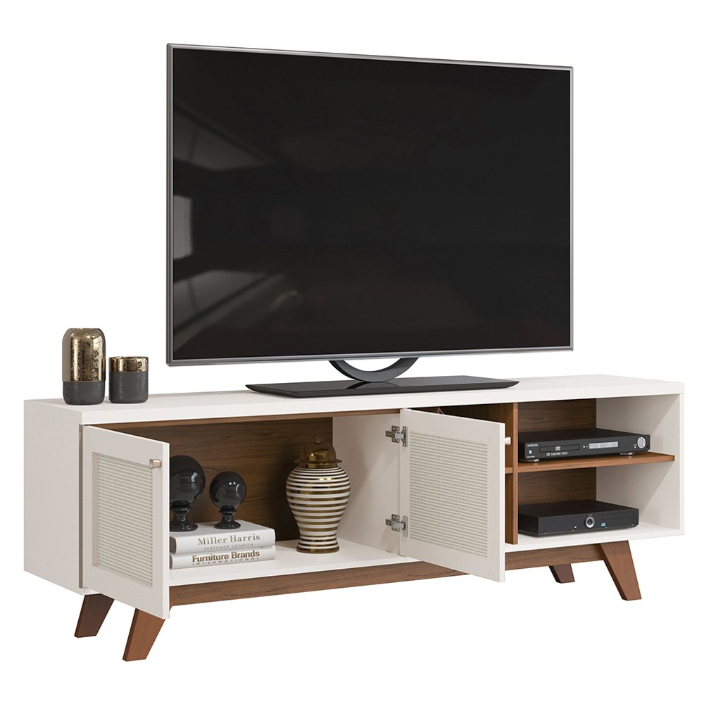 Rack Bancada Para Tv Até 60 Polegadas 2 Portas Sara D04 Freijó/Off White - Mpozenato ...