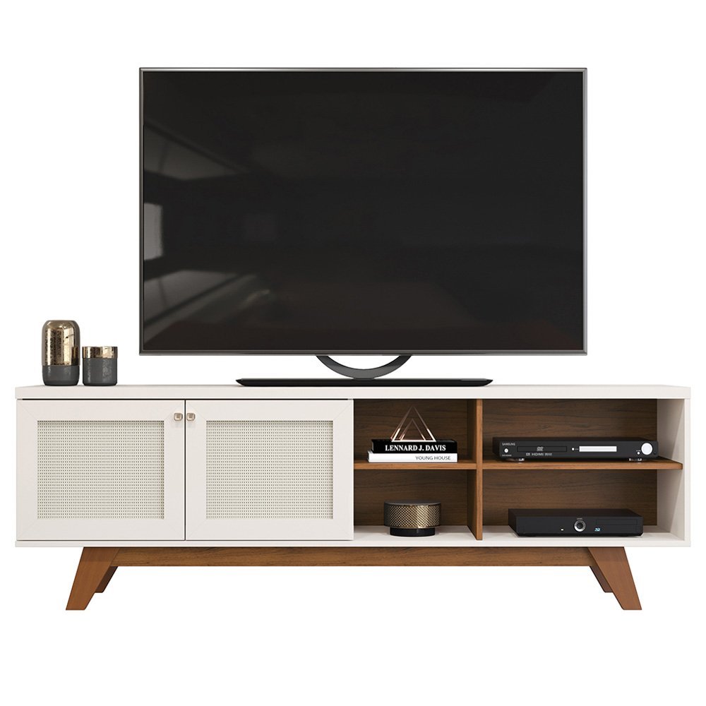 Rack Bancada Para Tv Até 60 Polegadas 2 Portas Sara D04 Freijó/Off White - Mpozenato ...