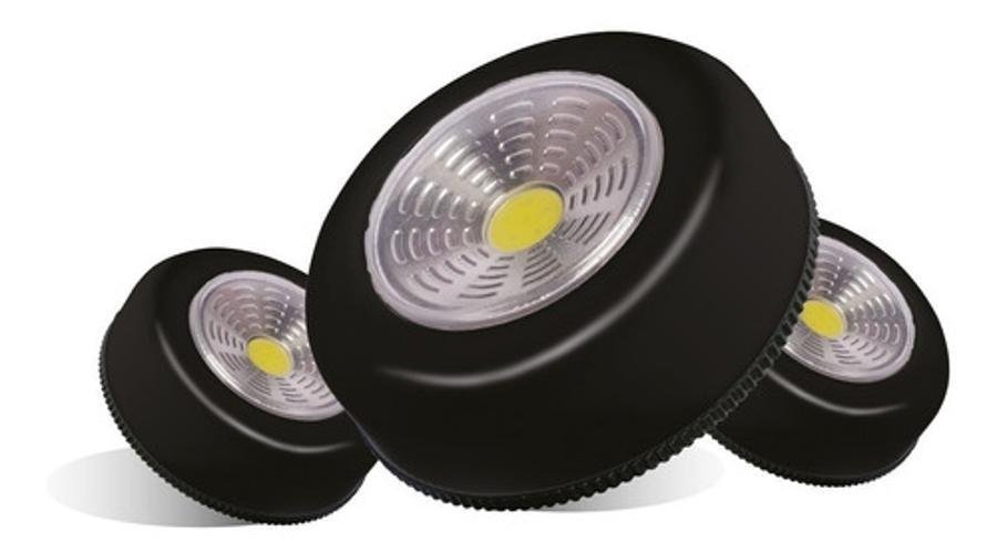 3 Mini Luminaria De Emergencia E Moveis Botton Led C/3Pilhas ...