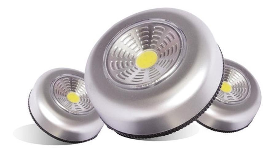 3 Mini Luminaria De Emergencia E Moveis Botton Led C/3Pilhas ...