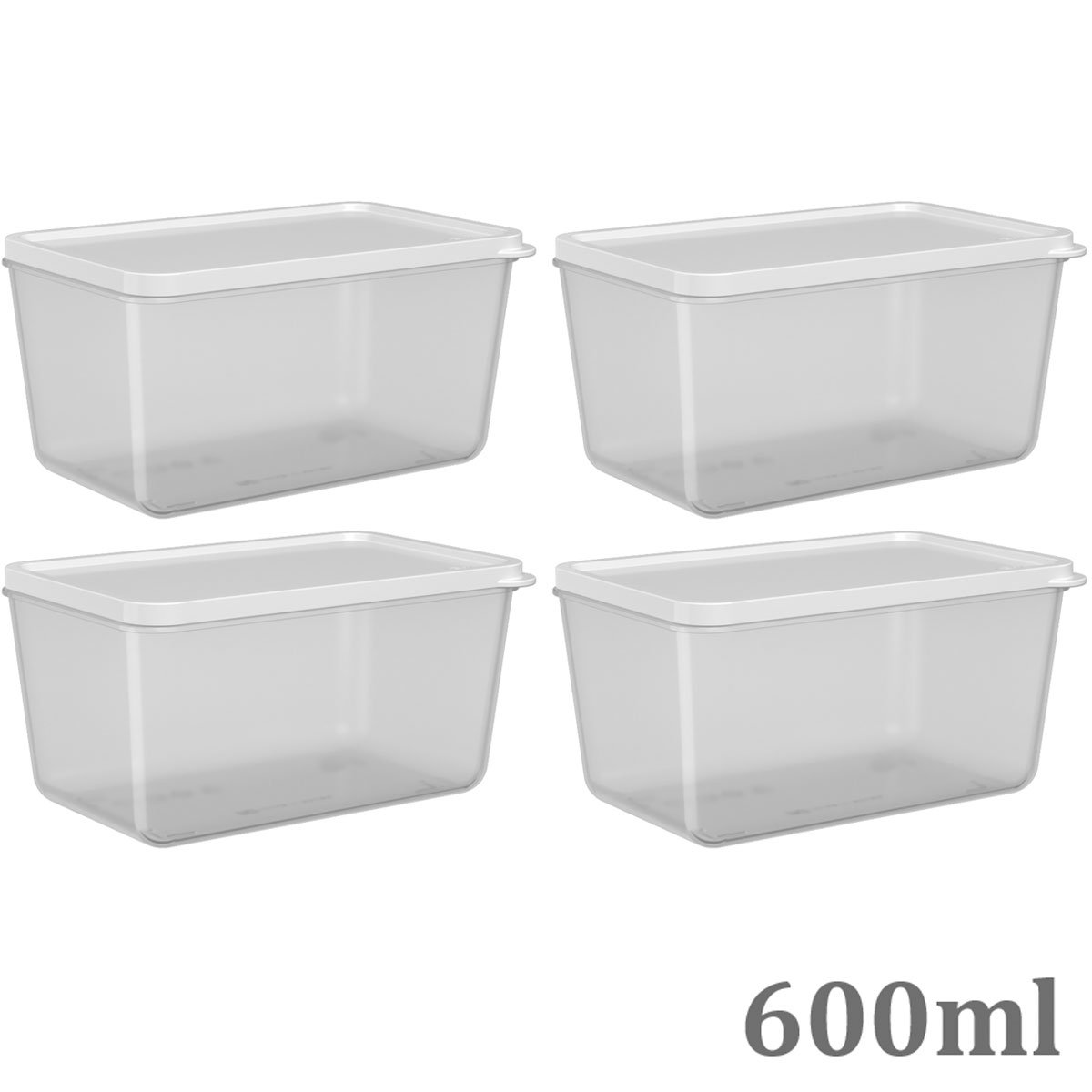 Conjunto de Potes Plásticos 4 Pequenos de 600ml e 1 Grande de 4,5L ...