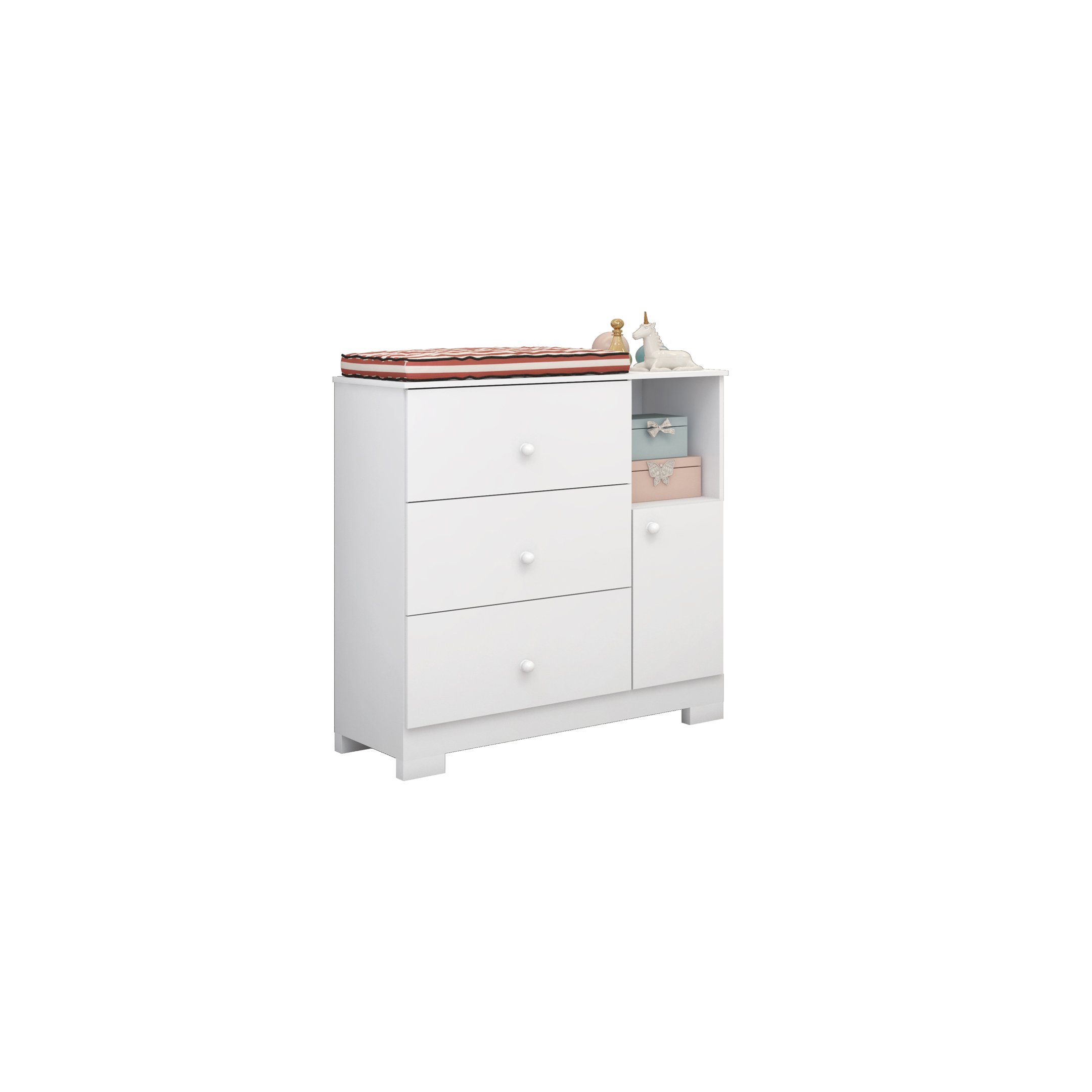 Comoda Infantil P/quarto de Bebê Flok - C/nicho:branco | MadeiraMadeira