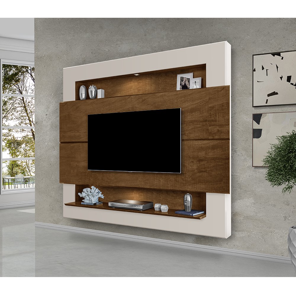 Painel para Tv até 55 Polegadas com Led Monterrey 160 Malbec/off White ...