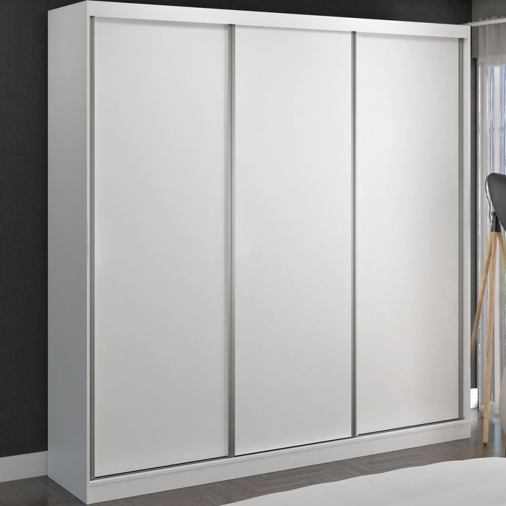 Guarda-Roupa Casal 3 Portas de Correr 100% Mdf 8803 Branco - Foscarini ...