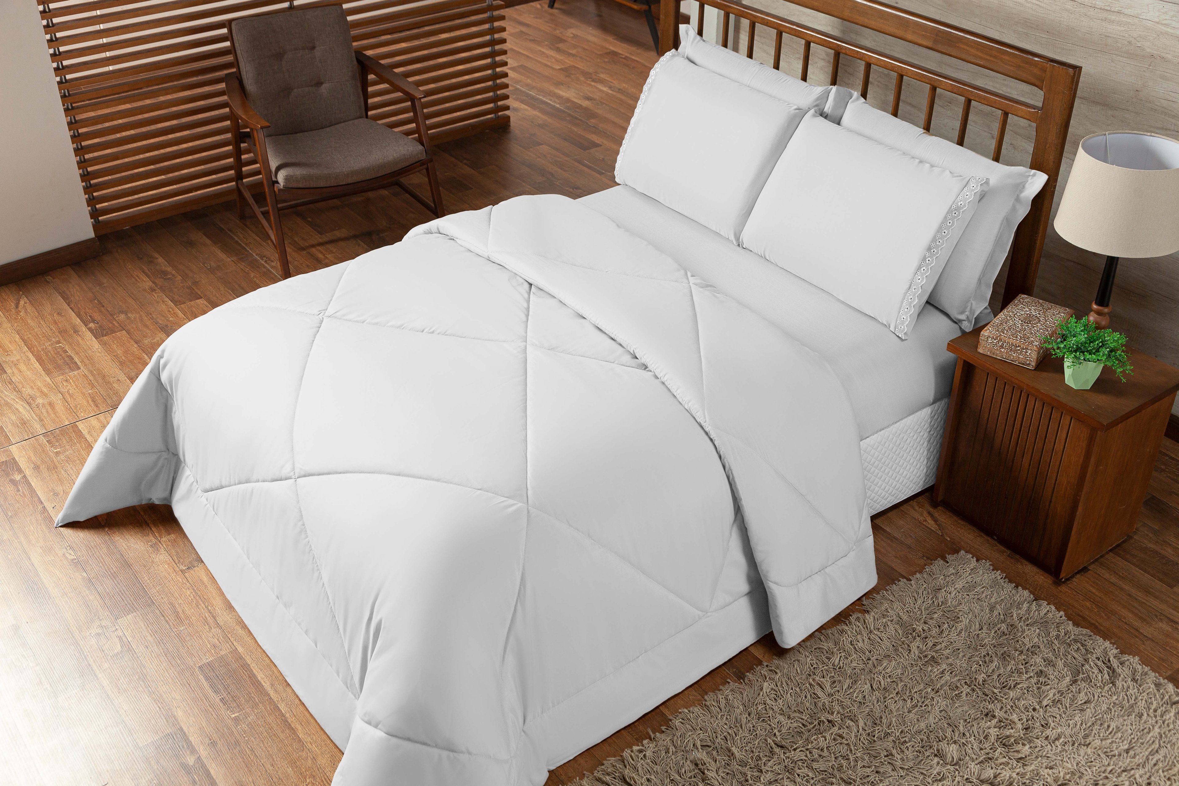 Edredom De Casal 1 Peça Dupla Face Matelado Coberta Inverno ...