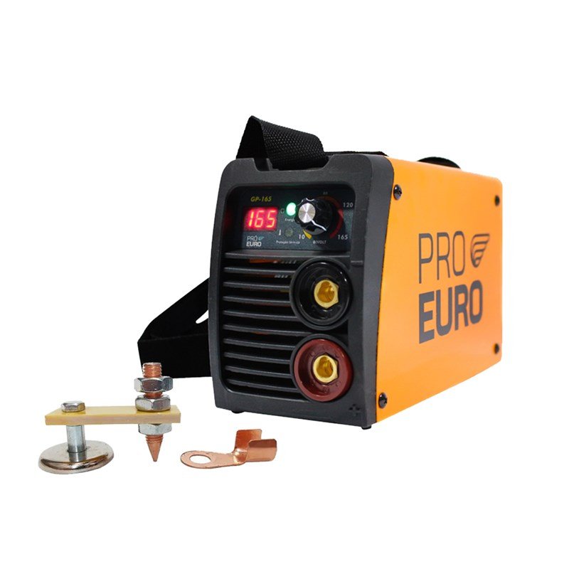 Maquina solda inversora gp 165 bivolt pro euro + aterrador magnetico ...