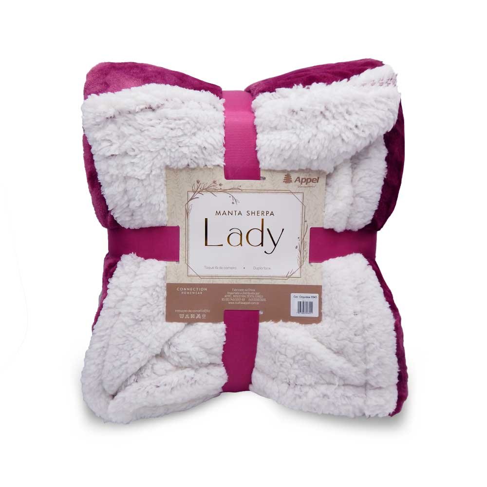 Manta Sherpa Lady Flannel Casal 1,80x2,20 Appel:Orquídea | MadeiraMadeira