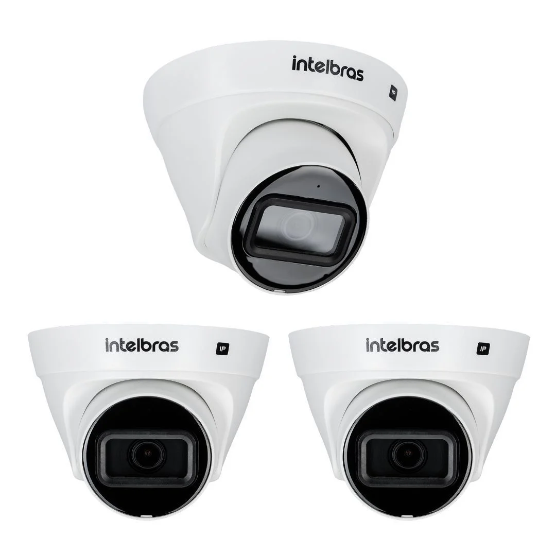 Kit 3 Câmeras Ip 2 Megapixels 30m Poe Vip 1230 D G5 Intelbras ...