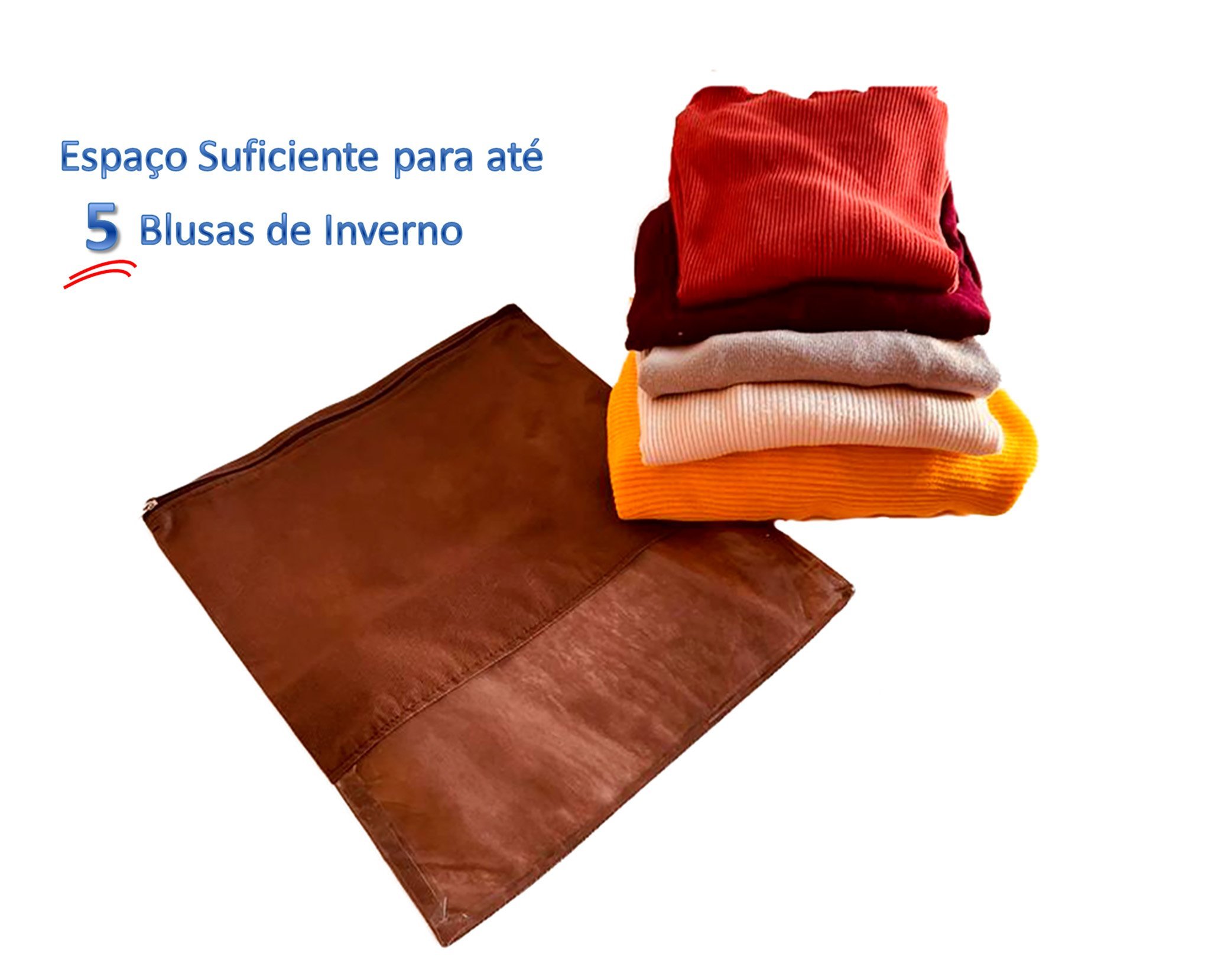 Sacos Tnt Para Guardar Roupas Com Visor E Zíper Kit 20 Unid.:Marrom ...