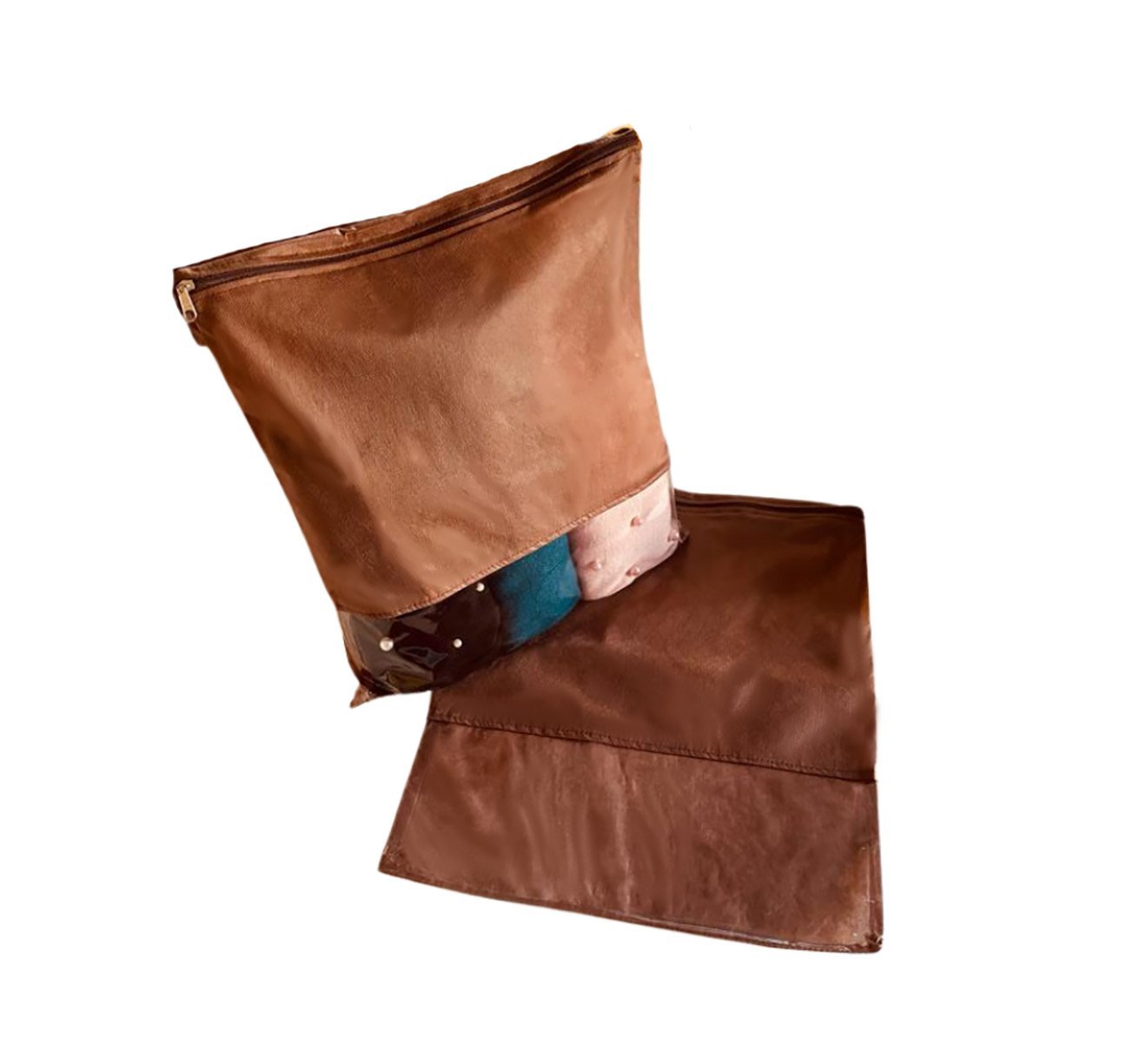 Sacos Tnt Para Guardar Roupas Com Visor E Zíper Kit 20 Unid.:Marrom ...