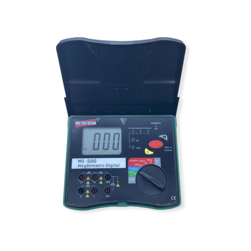 Megôhmetro Digital Faixa 5000v 200 Gigaohm Mi-500 Portátil Com Maleta ...