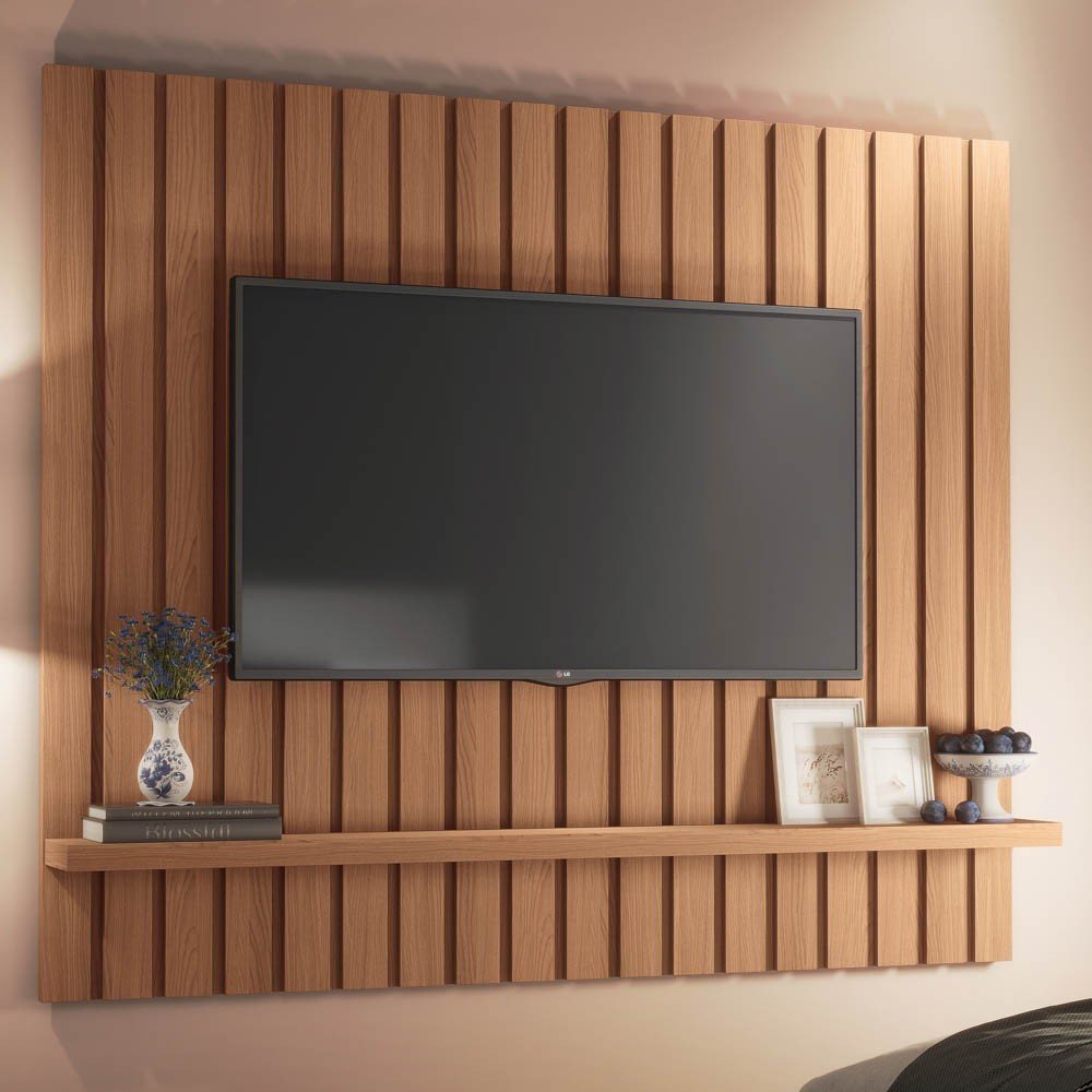 Painel Ripado para Sala TV até 60 Pol. 160cm Like H01 Nature ...