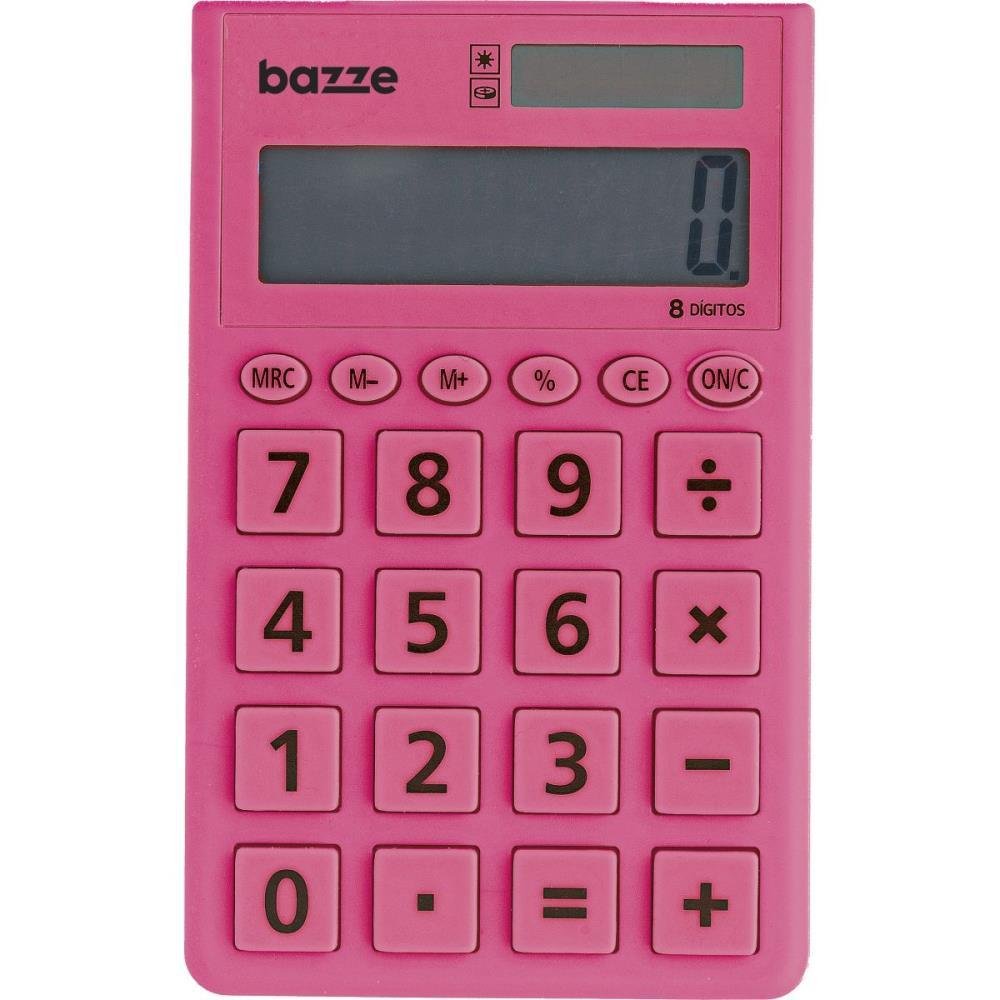 Calculadora de Bolso 8 DIG. Bazze Rosa | MadeiraMadeira
