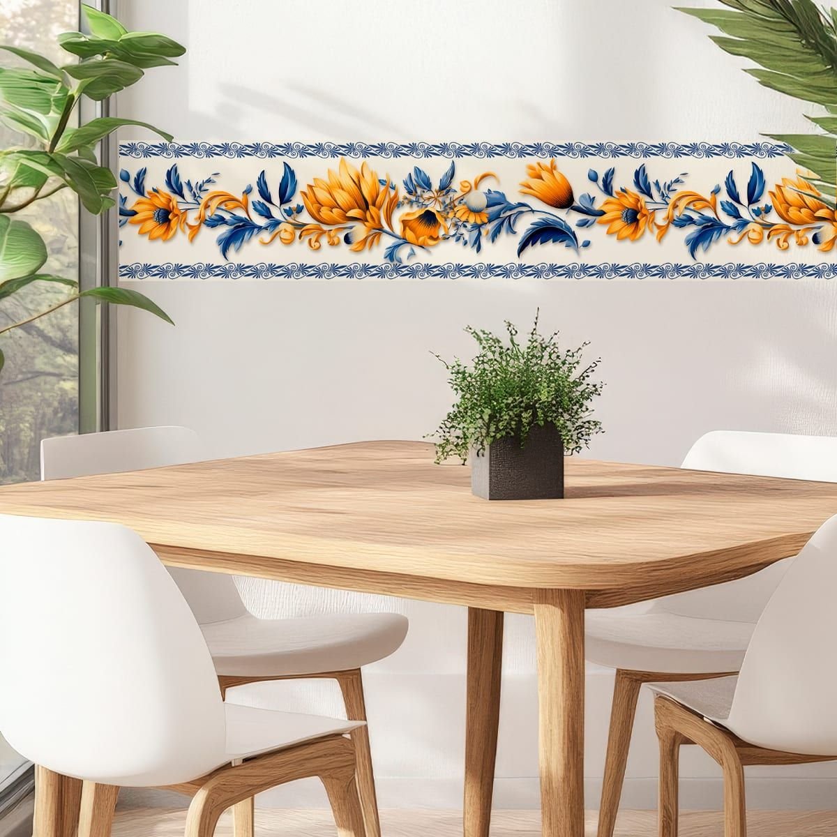 Faixa Decorativa Adesiva (autocolante) - Floral Amarelo Ouro ...