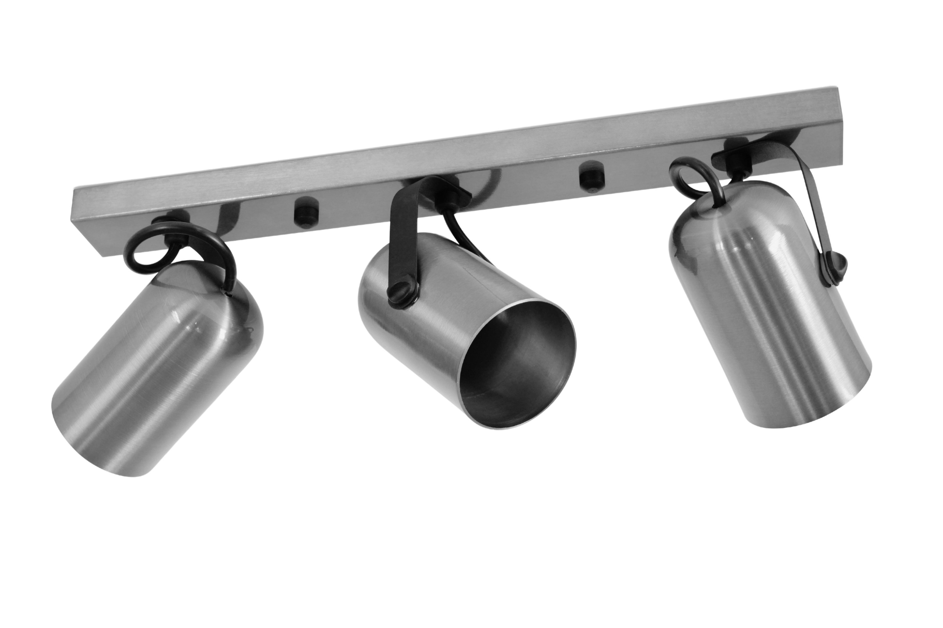 Luminária Teto Trilho 3 Spots Direcionáveis Escovado 1273 | MadeiraMadeira