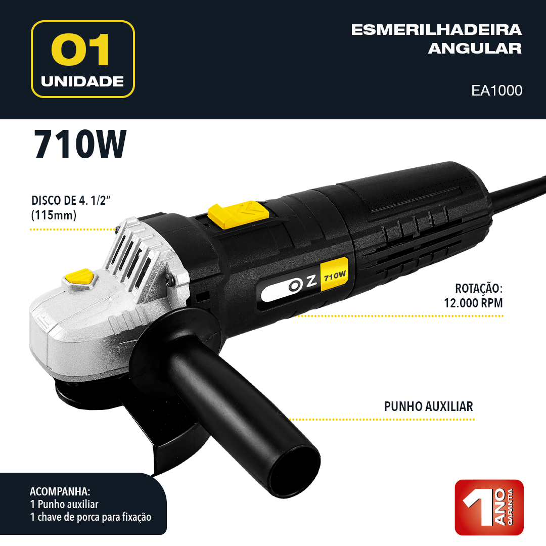 Esmerilhadeira angular Oz Modelo EA1000 | MadeiraMadeira