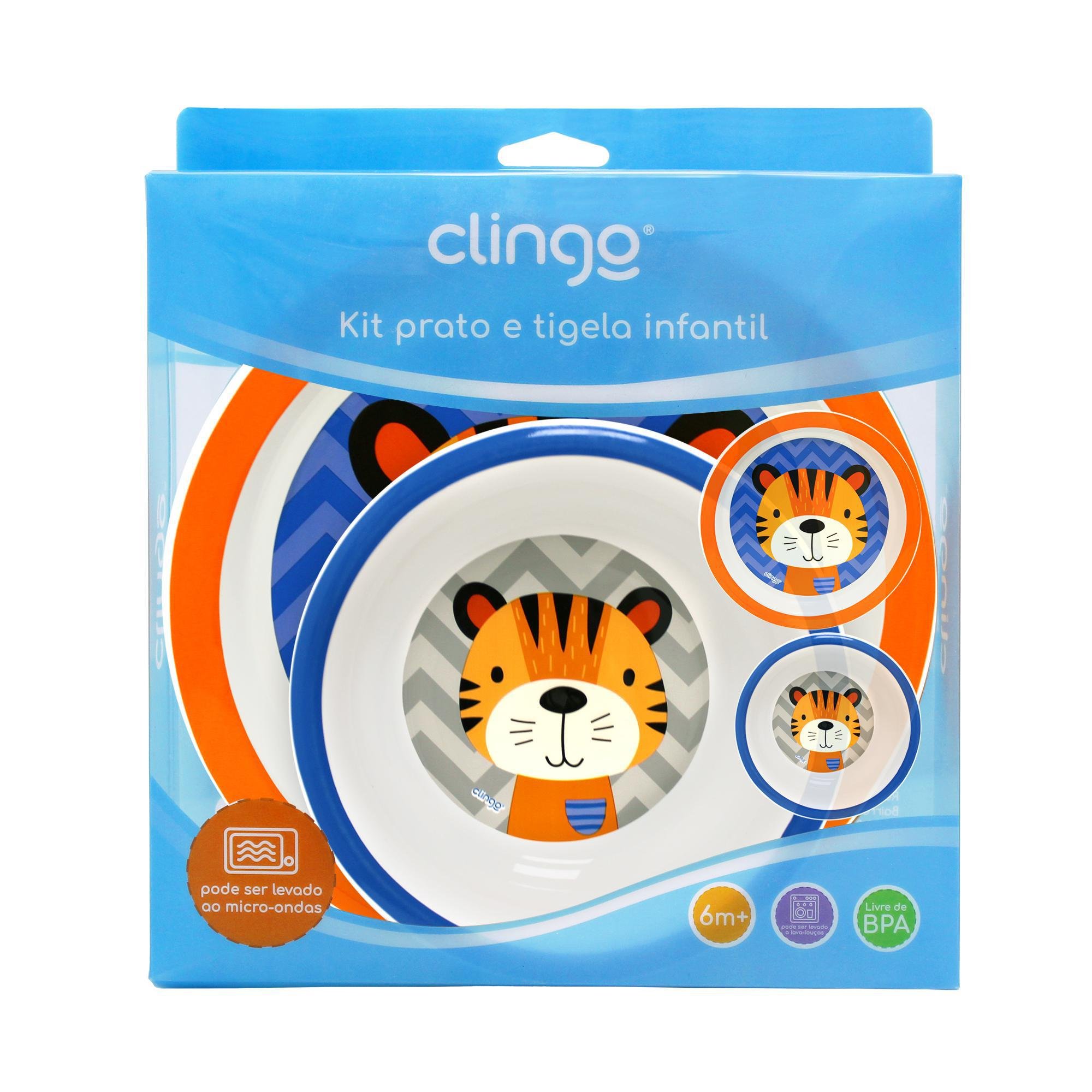 Kit Prato e Tigela Tigre - Clingo | MadeiraMadeira