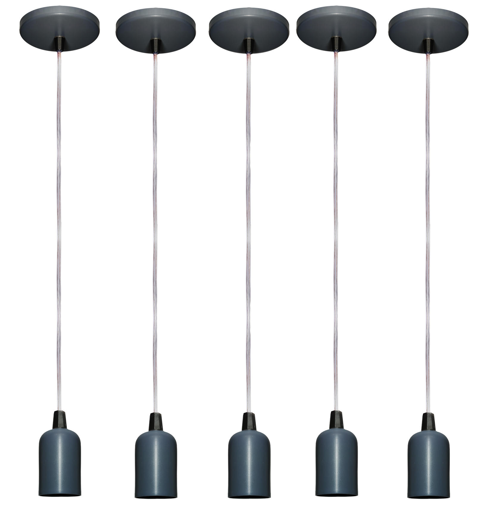 Kit 05 Pendente Moderno Modelo Clean Cinza Todos Ambientes | MadeiraMadeira