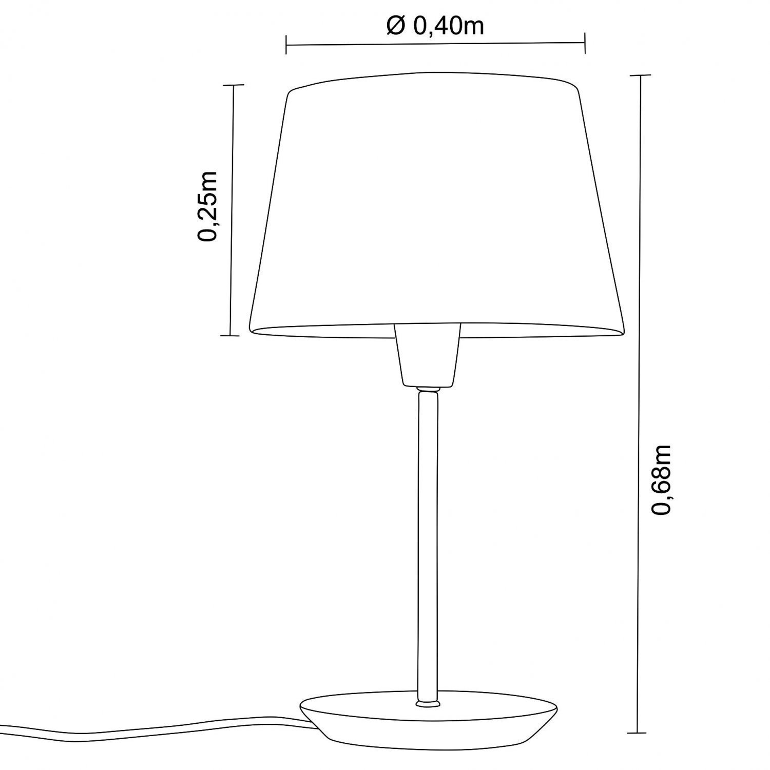 Abajur de Mesa Slim 68cm 1L Cúpula Madelustre | MadeiraMadeira