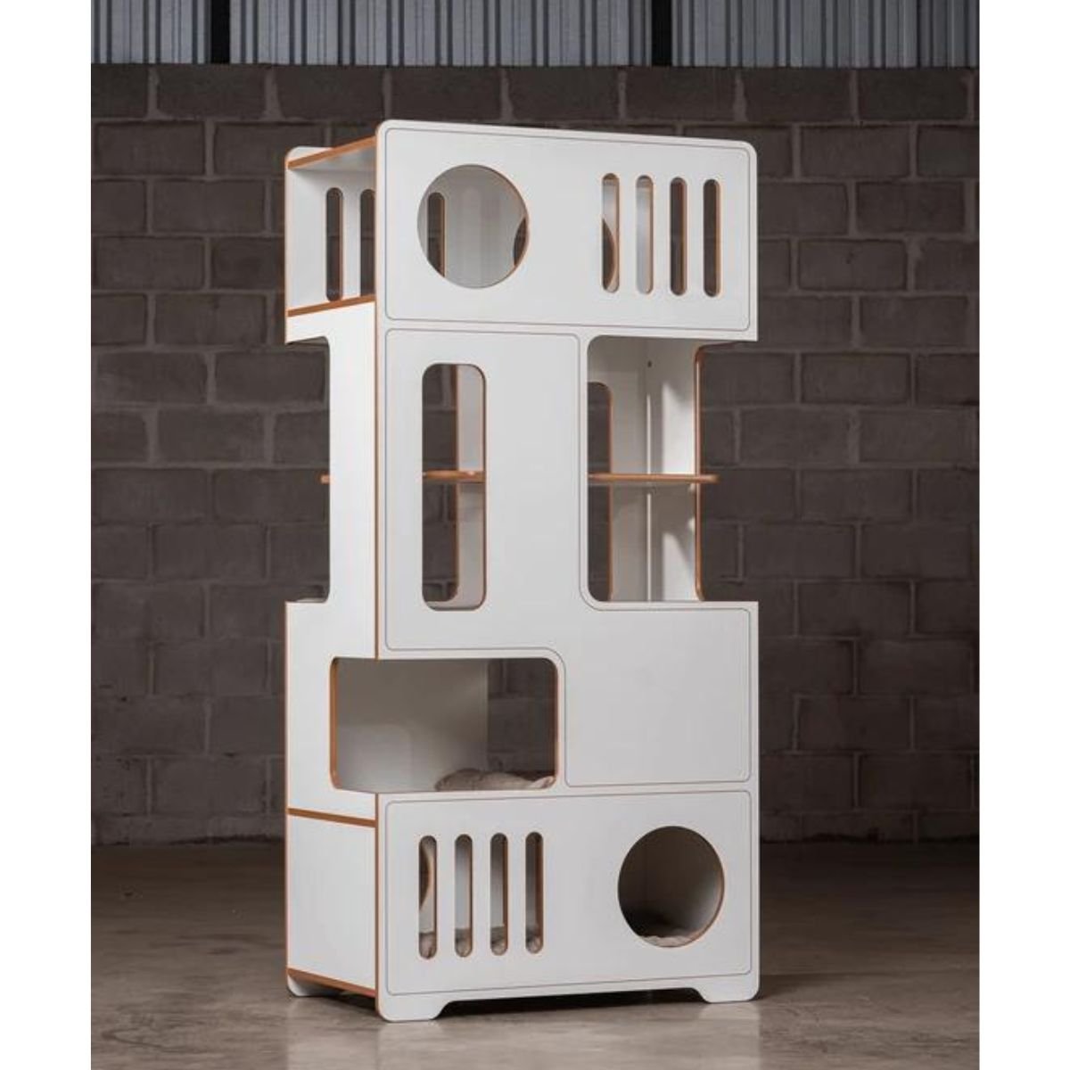 Torre para Gatos Grandes Branca com Colchão Ferpa Design | MadeiraMadeira