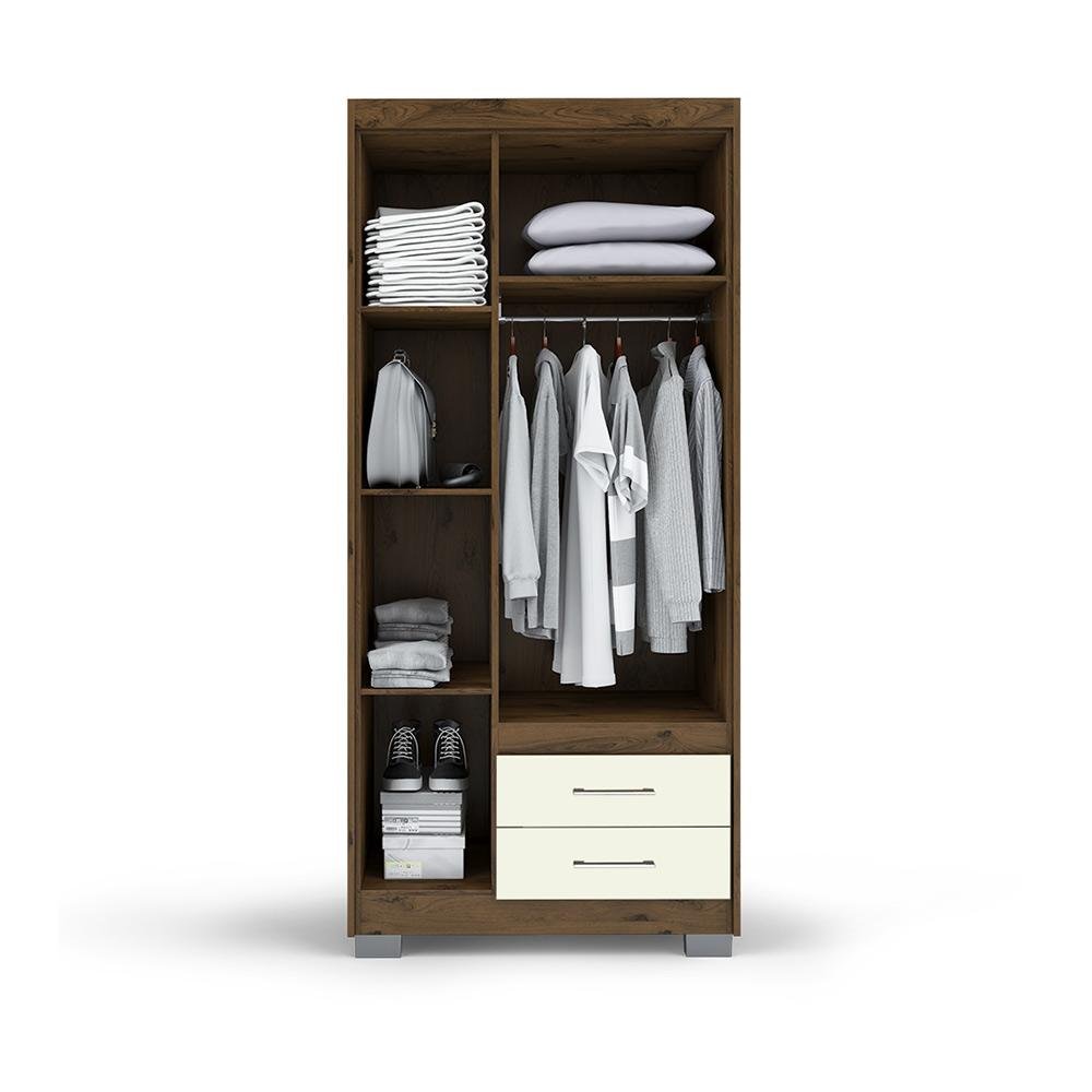 Guarda-Roupa Moderno Cappuccino Off White Primacy Batrol | MadeiraMadeira