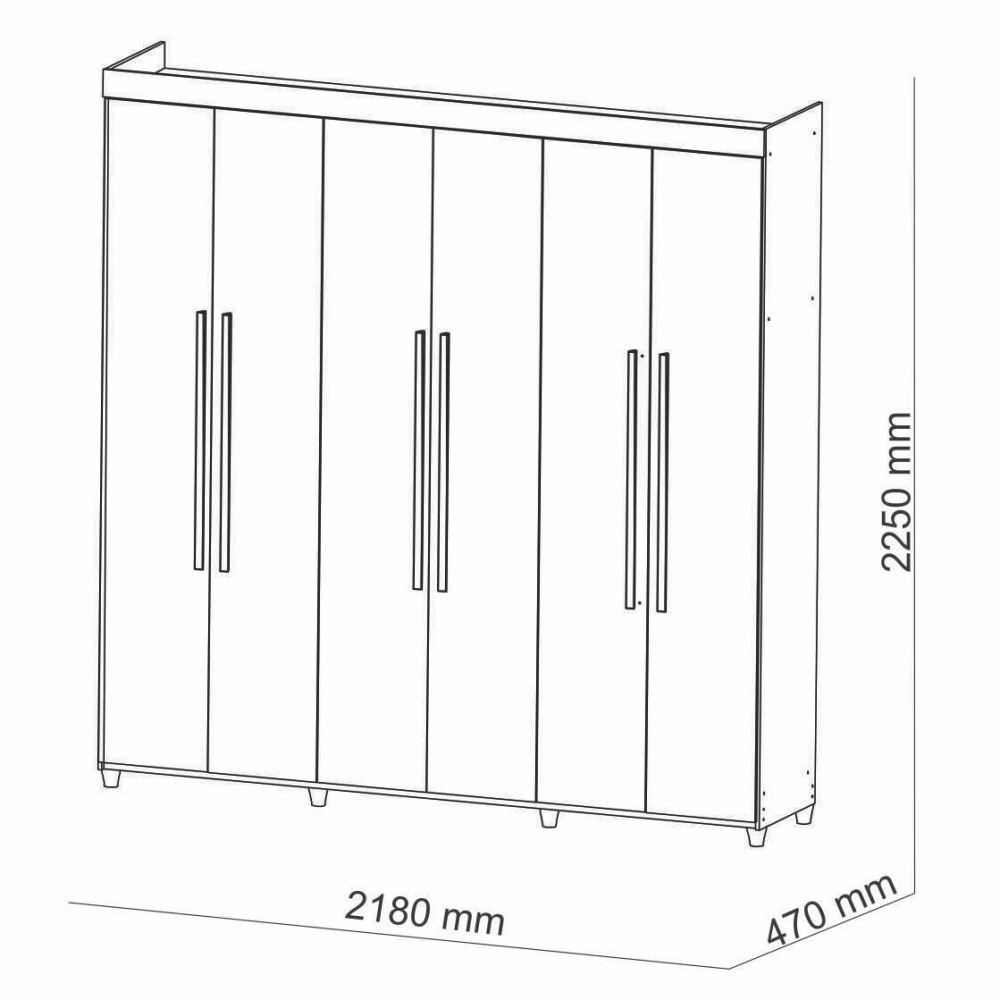 Guarda Roupa Casal 6 Portas com Espelho Elegance 1003780 Imbuia Rustico ...