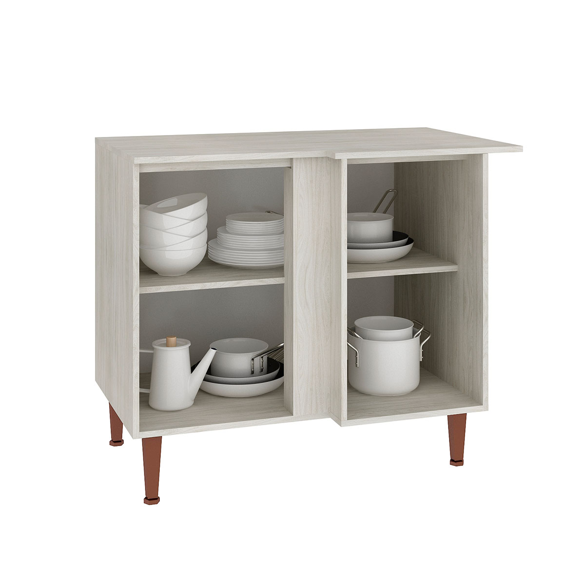 Balcão de Canto com 1 Porta para Cozinha 90 x 86 Cm New MDP Legno ...