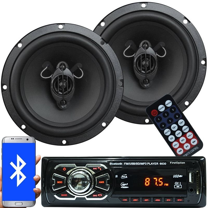 Rádio Mp3 Automotivo Bluetooth Fm Usb + Par Alto Falante Roadstar 6,5 ...
