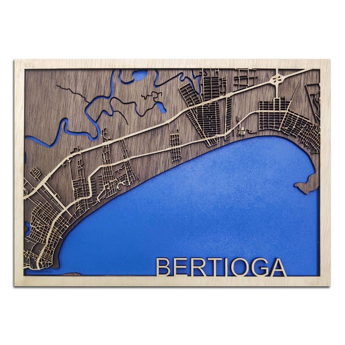 Mapa Bertioga Woodhead 63x45 cm | MadeiraMadeira