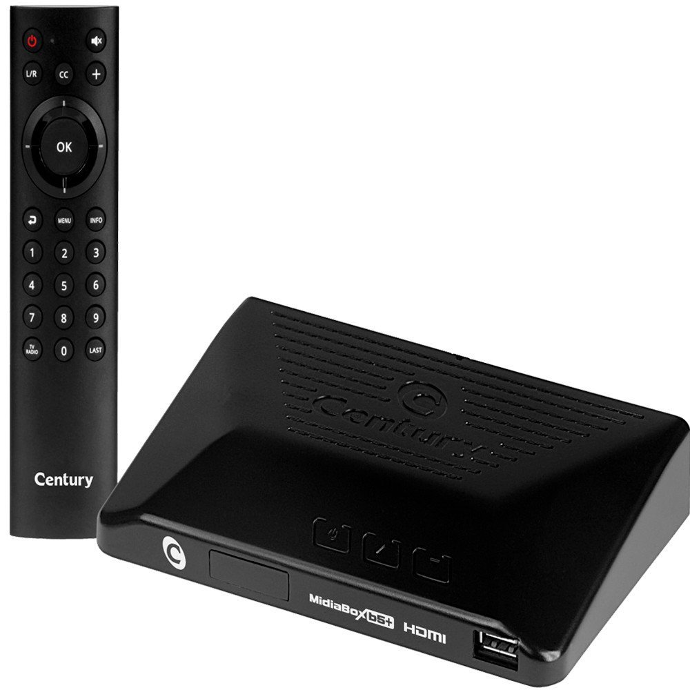 Receptor Century Midia Box B5 HDTV com Função Multimídia Entrada USB ...