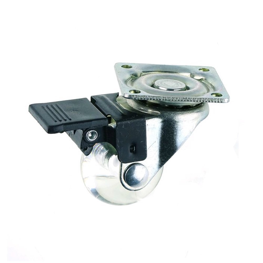 Rodízio Silicone Placa giratória c/ trava 1.1/2 - 35mm - Starfer ...