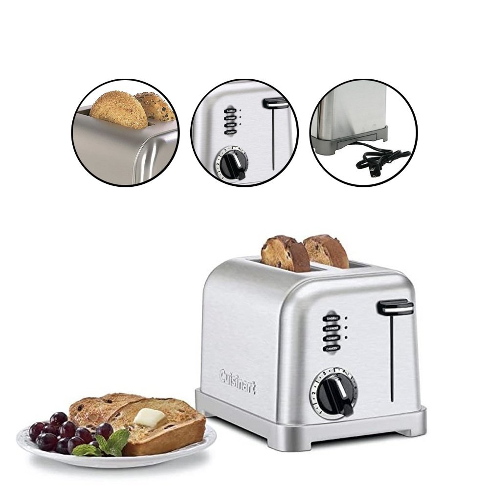 Torradeira Clássica De Metal Cuisinart 2 Fatias Cpt-160p1 | MadeiraMadeira