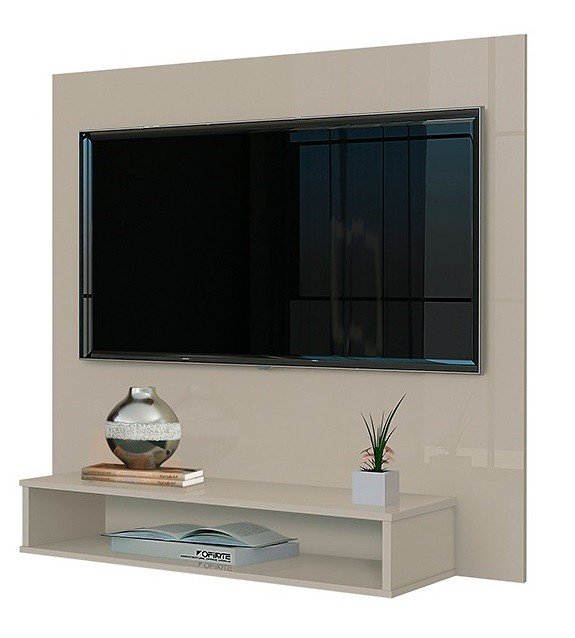 Painel para TV até 32 Polegadas Milão com Nicho beemóveis - Offwhite | MadeiraMadeira