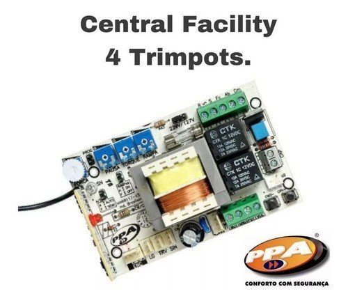 Central Comando Placa Motor Portão Ppa Facility 4 Trimpots | MadeiraMadeira Central Comando Placa Motor Portão Ppa Facility 4 Trimpots | MadeiraMadeira