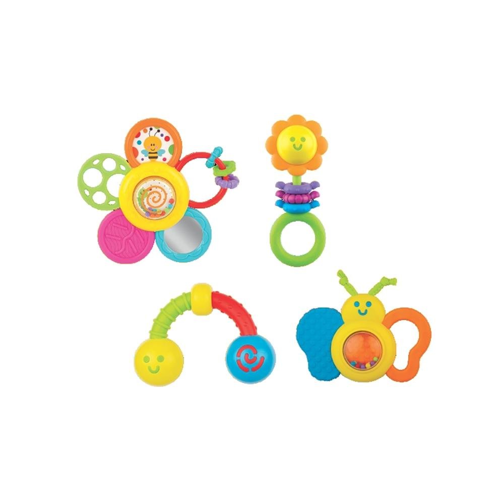 Kit Chocalhos Infantil WinFun Amiguinhos Do Jardim Com Mordedor Amarelo ...