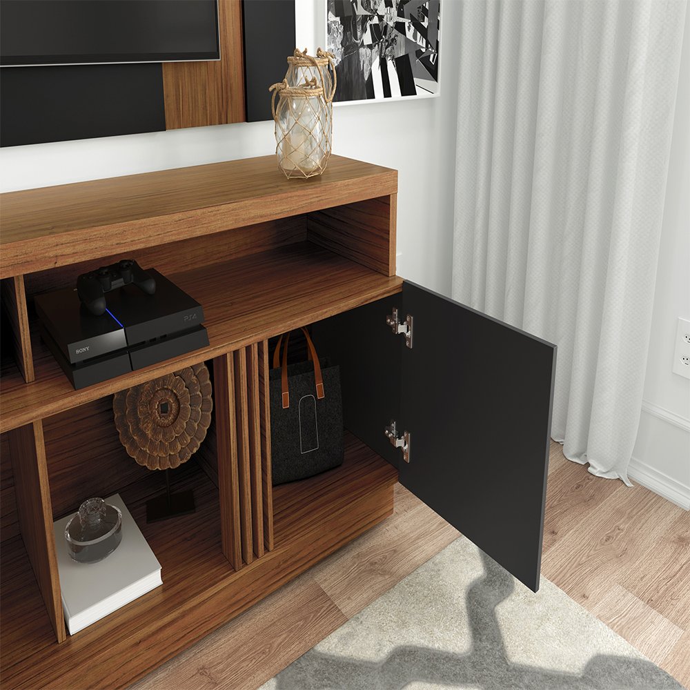 Bancada Moscou Rack + Painel Extensivo Madrid para TV até 70 Polegadas ...