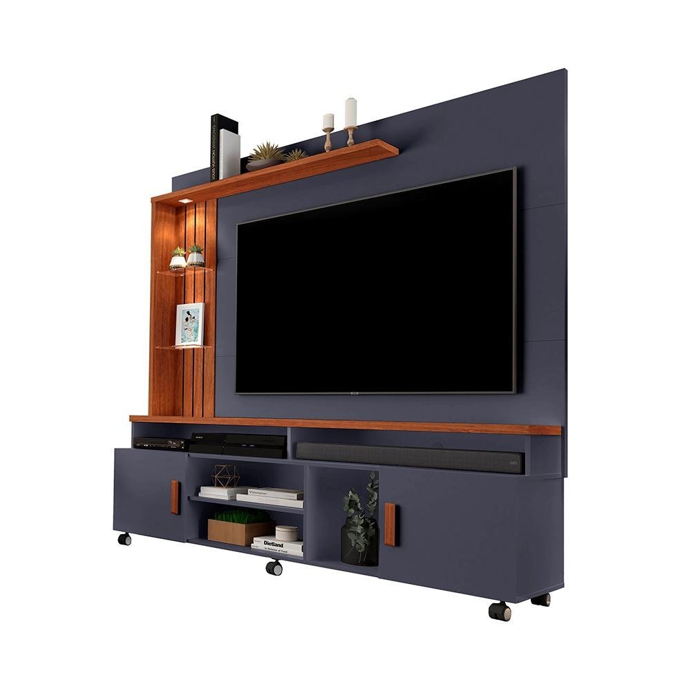 Home para Tv 65 Polegadas Santiago Chumbo Canela | MadeiraMadeira