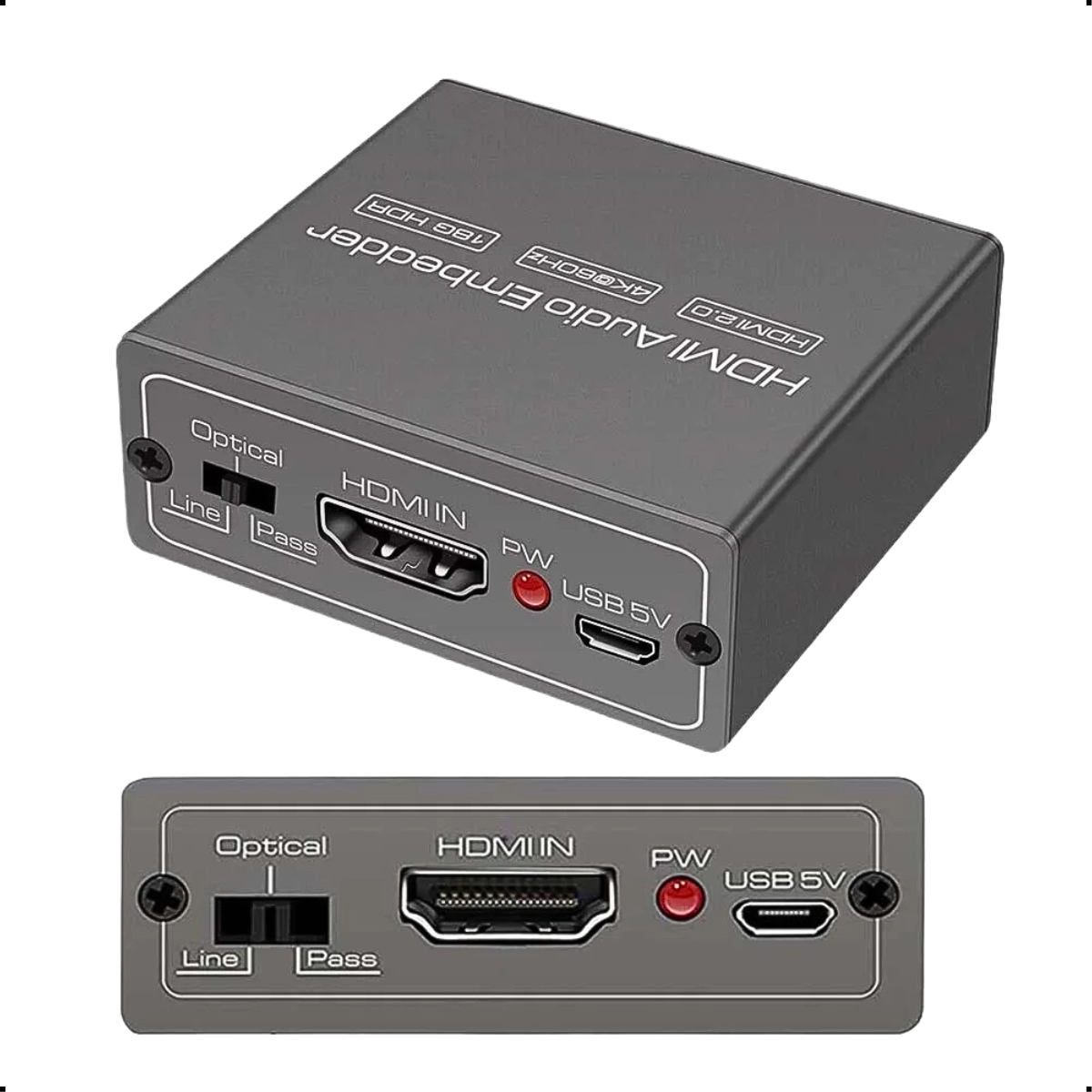 Áudio Embedder Incorporador Hdmi 4k60hz Entrada P2 Óptico | MadeiraMadeira