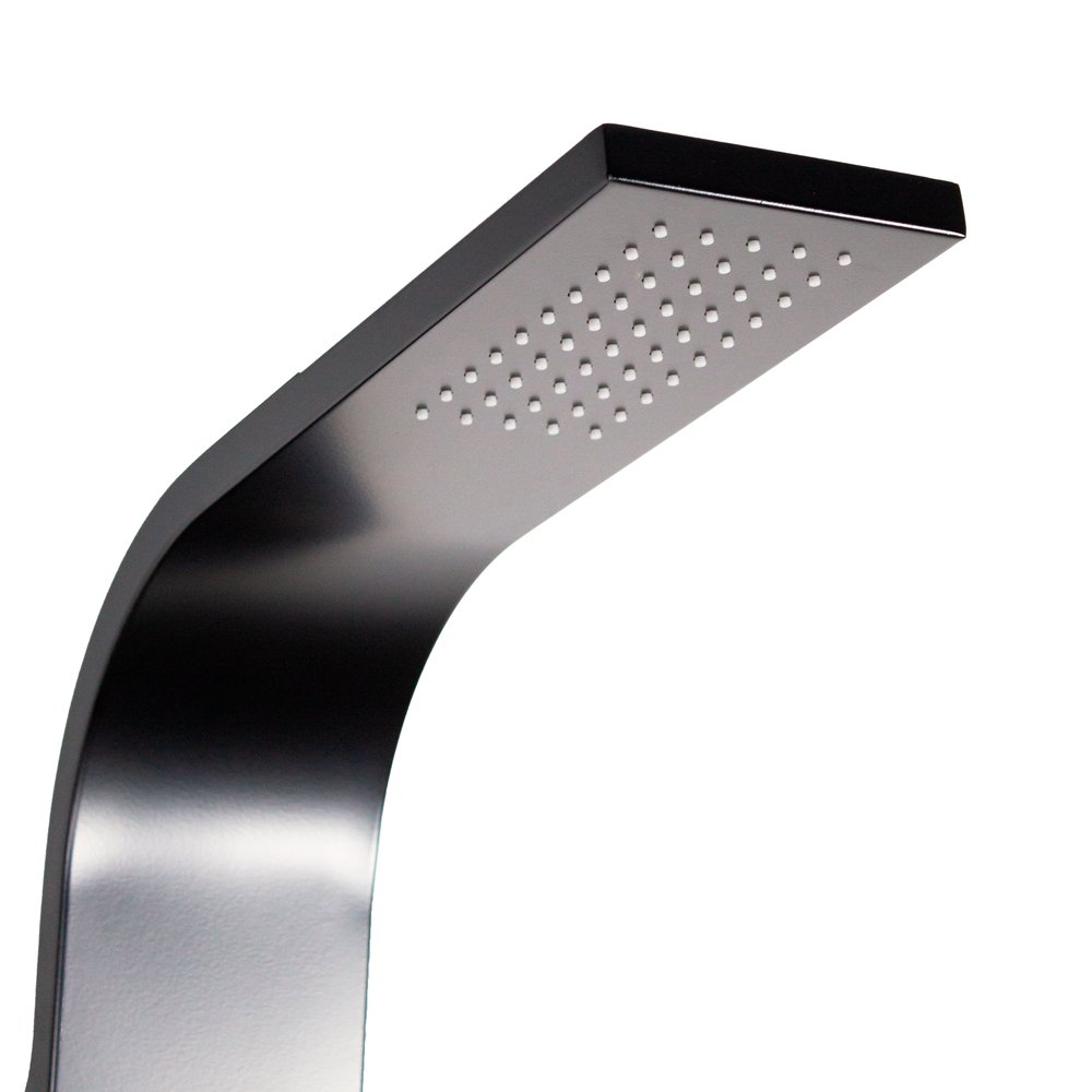 Chuveiro com Hidromassagem Vertical - OHOME Inox Noronha Preto Fosco ...