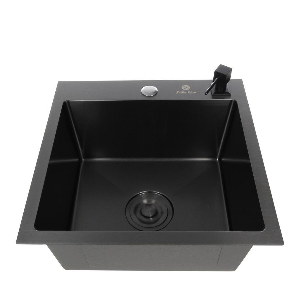 Cuba Gourmet Quadrada Aço Inox 304 Preta 44x44 Acessórios | MadeiraMadeira