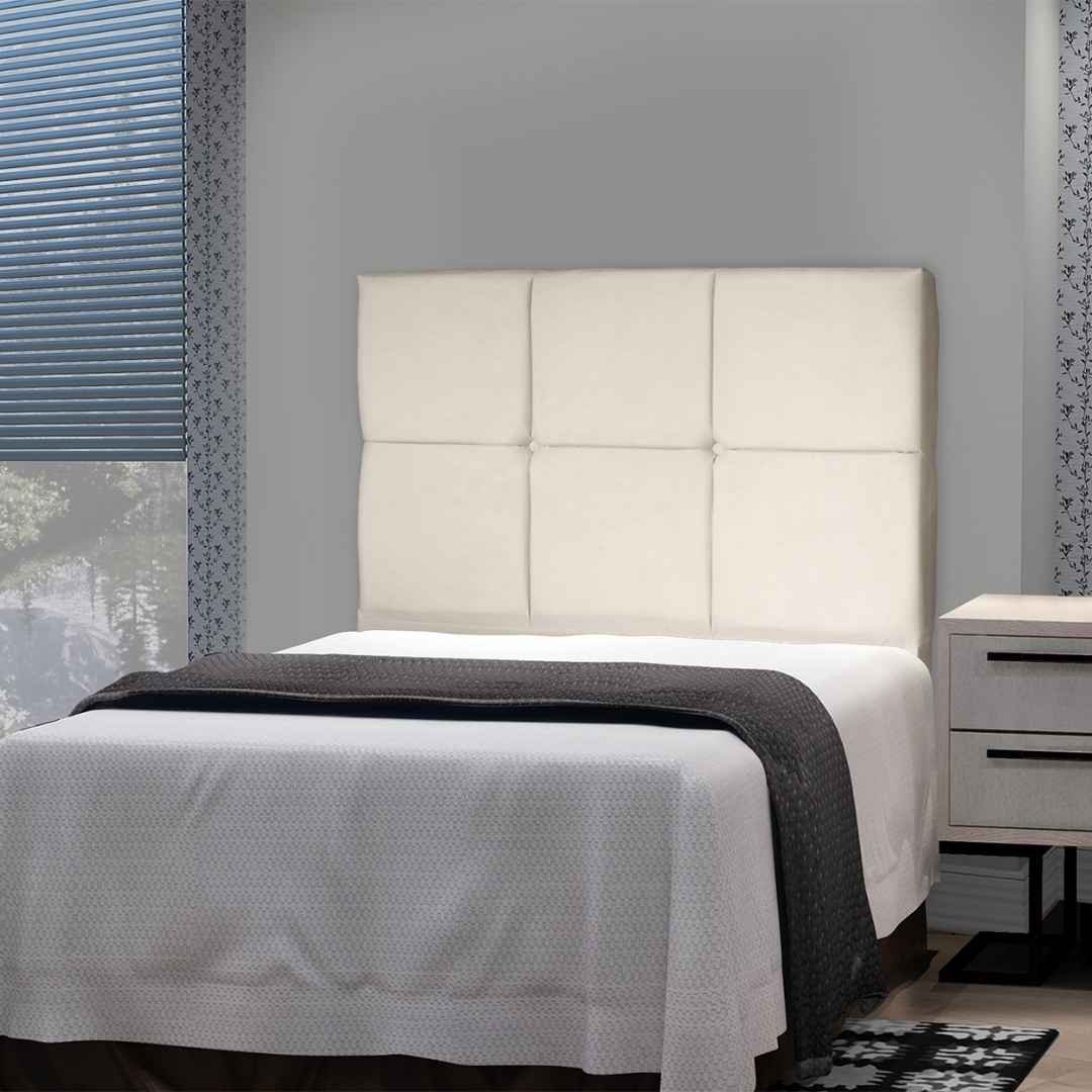 Cabeceira Estofada Carol 90 Cm Solteiro Com Capitonê Suede Bege ...